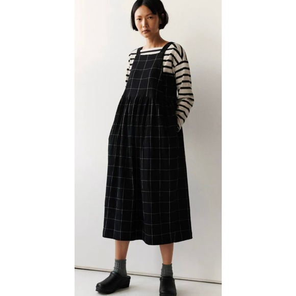 Toast | Dresses | Rare Toast Gathered Crinkled Cotton Drift Check Dress ...
